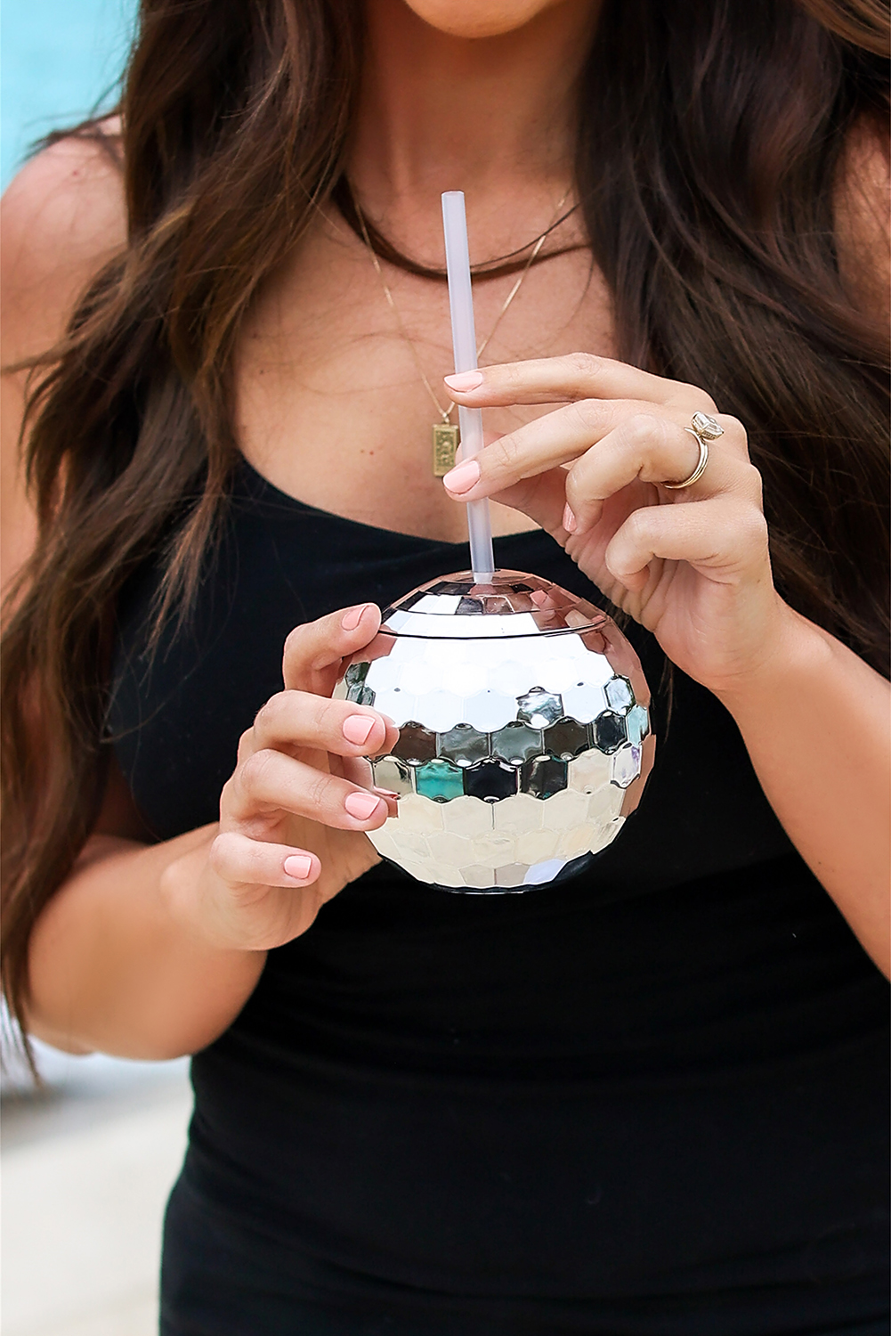 Silver Party Flash Disco Ball Cocktail Cup with Lid and Straw | Shewin ...