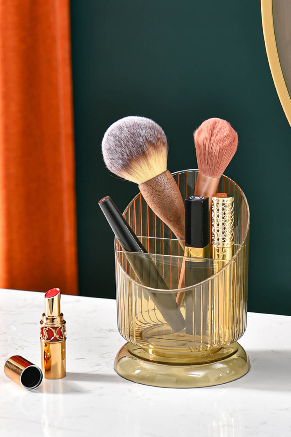 Gold Clear Plastic Makeup Bucket | Shewin Wholesale