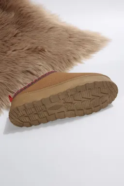 $11.91 Chestnut Suede Contrast Print Round Toe Plush Lined Flats ...