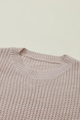 $14.32 Parchment Chunky Knit Sleeve Drop Shoulder Sweater Wholesale ...