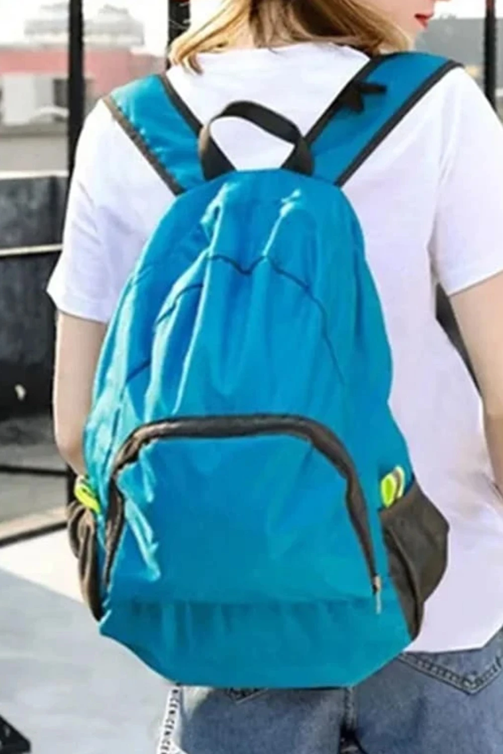 Light Blue Waterproof Ultra Light Foldable Backpack